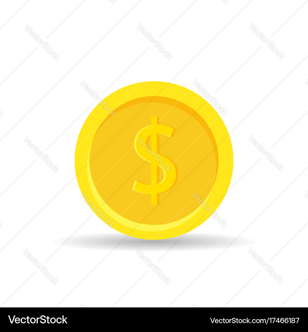 Golden coin icon isolated on white background Vector Image