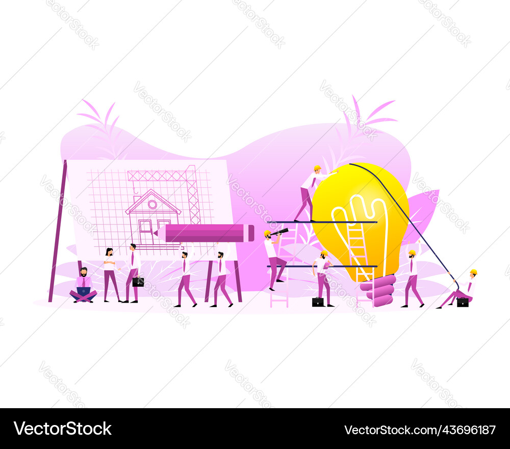 Idea to build people design business Royalty Free Vector