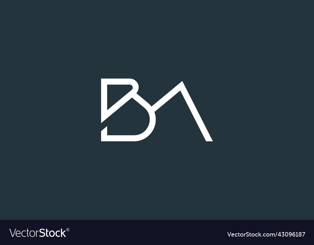 Initial letter bm logo design Royalty Free Vector Image
