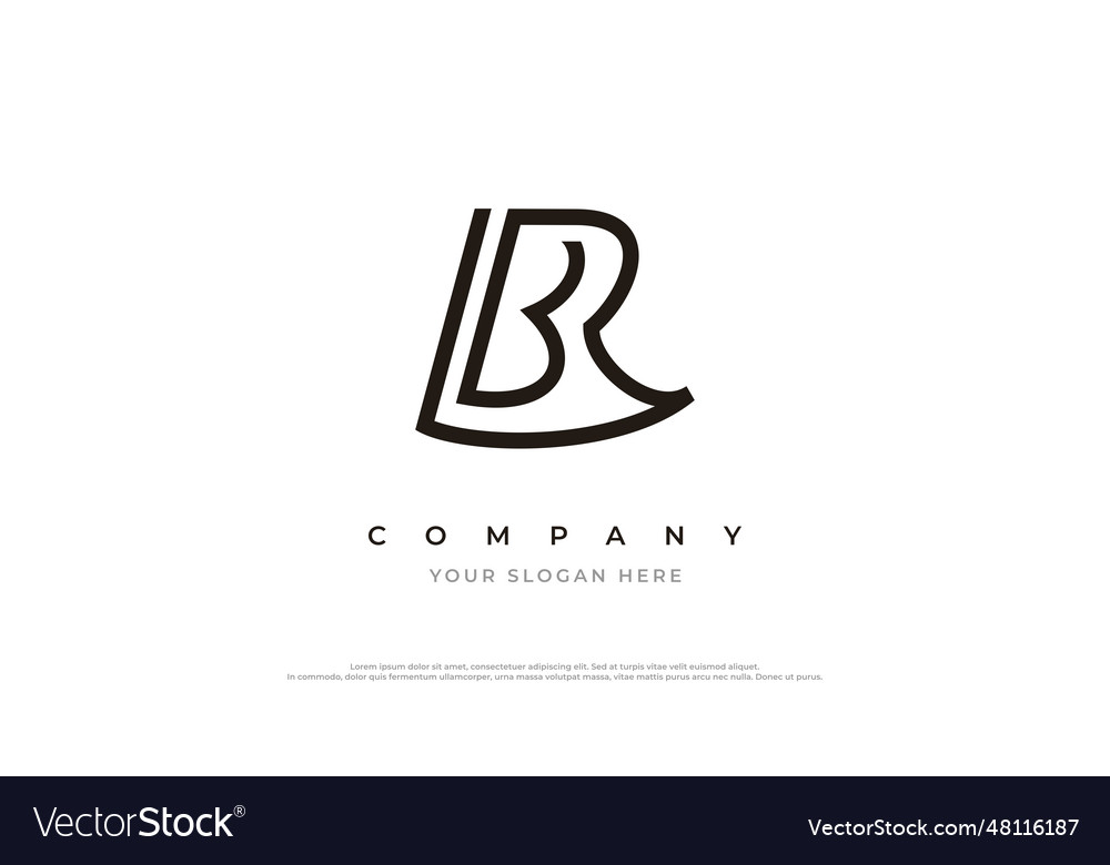 Initial letter br logo or rb logo design template Vector Image