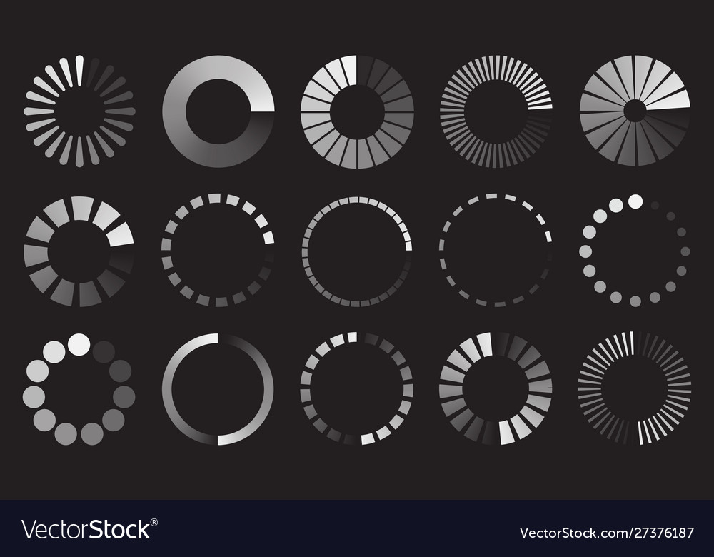 Isolated loading icon set on white background Vector Image
