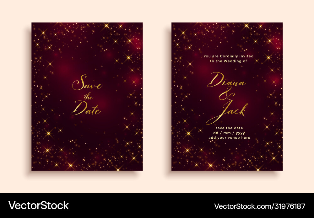 Lovely royal style wedding invitation card Vector Image