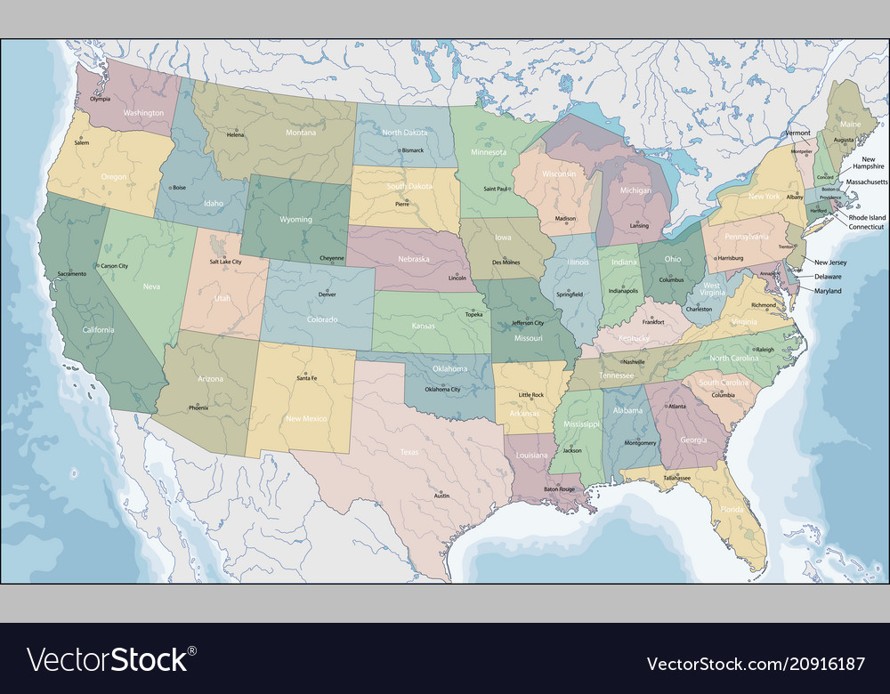 Map usa Royalty Free Vector Image - VectorStock