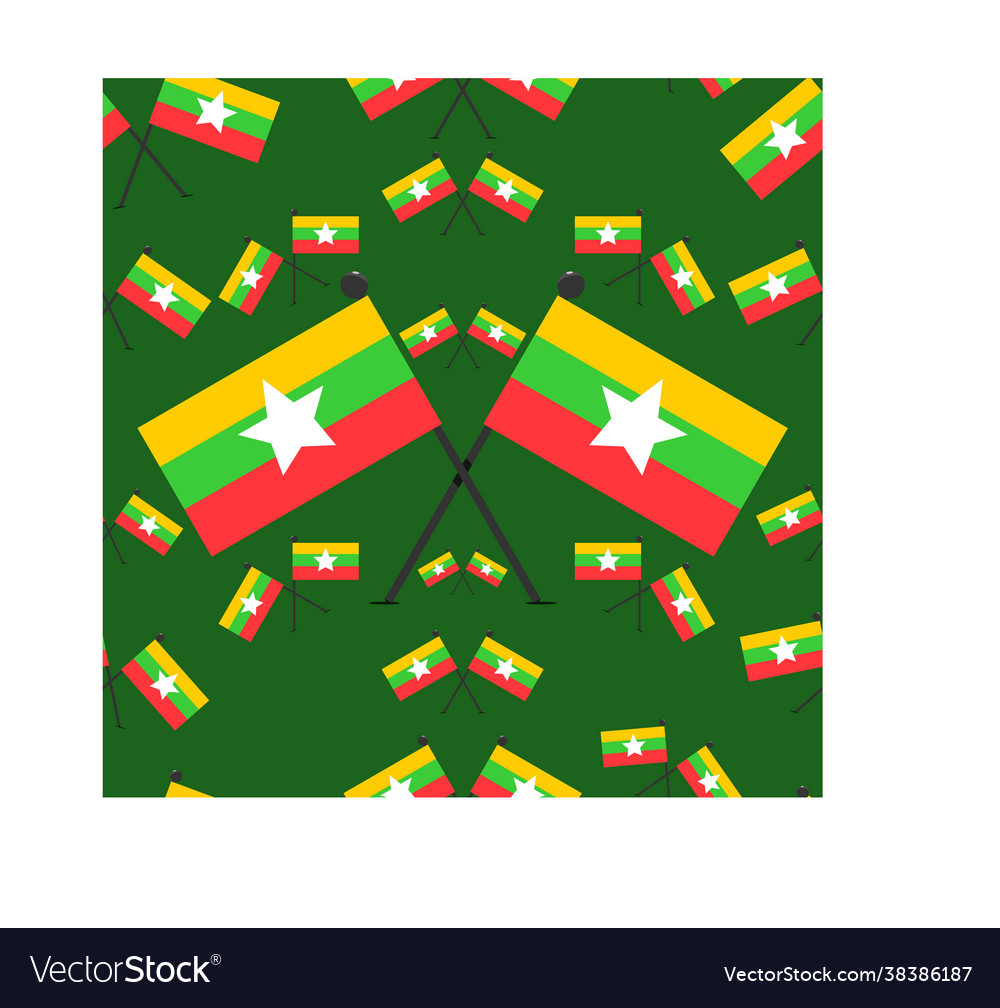 Myanmar pattern flags Royalty Free Vector Image
