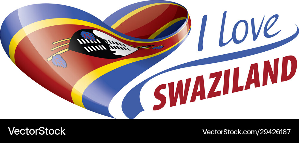 National flag swaziland in shape Royalty Free Vector Image