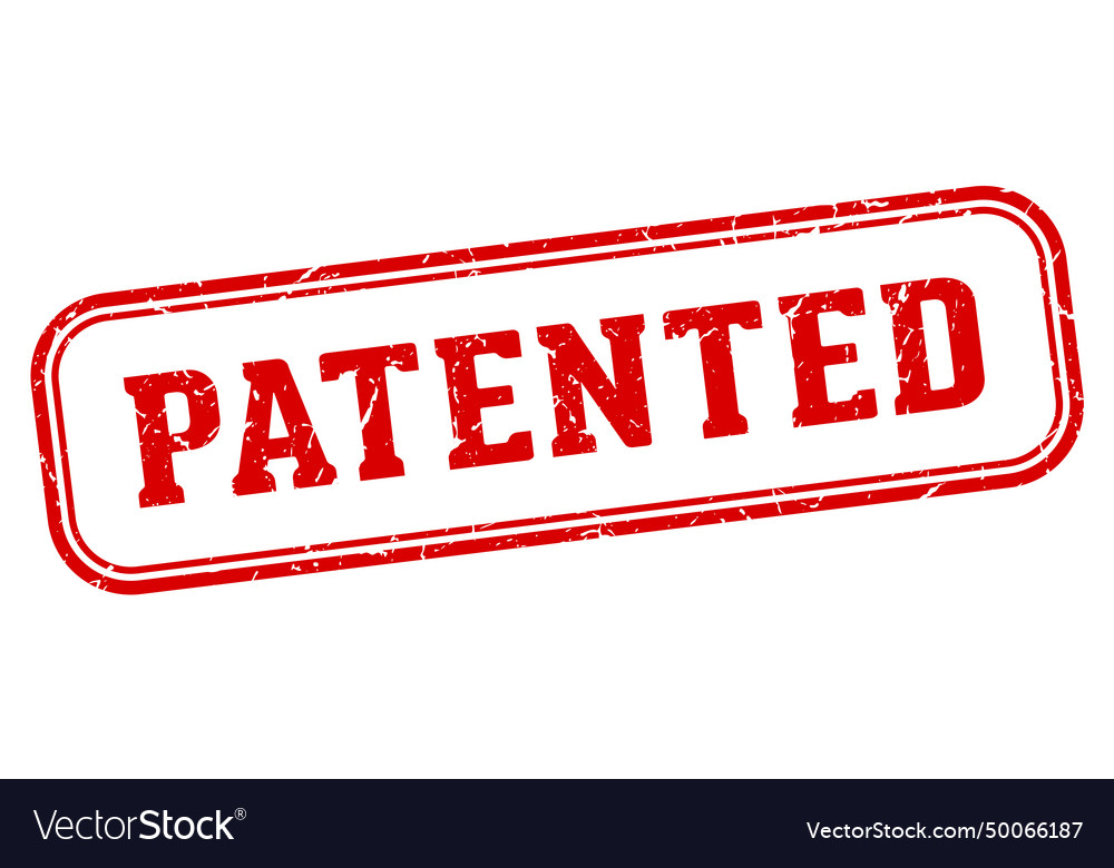 Patented stamp rectangular Royalty Free Vector Image
