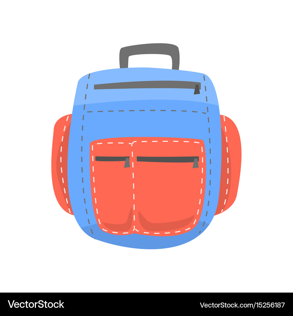 Red and blue backpack rucksack for school Vector Image