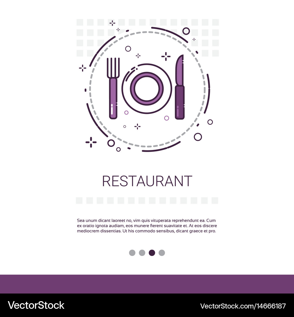 Restaurant table dish food service banner Vector Image