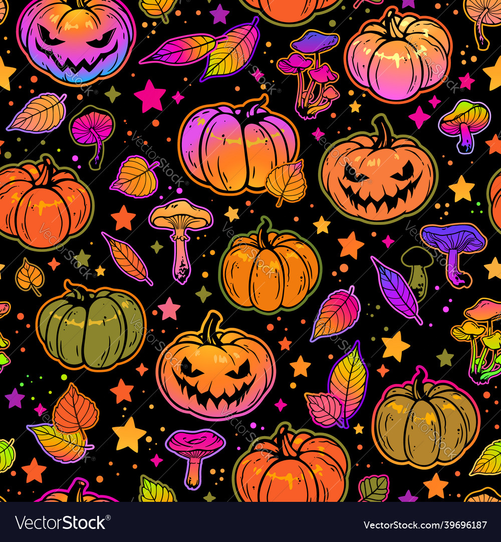 Seamless pattern of bright multicolored halloween Vector Image