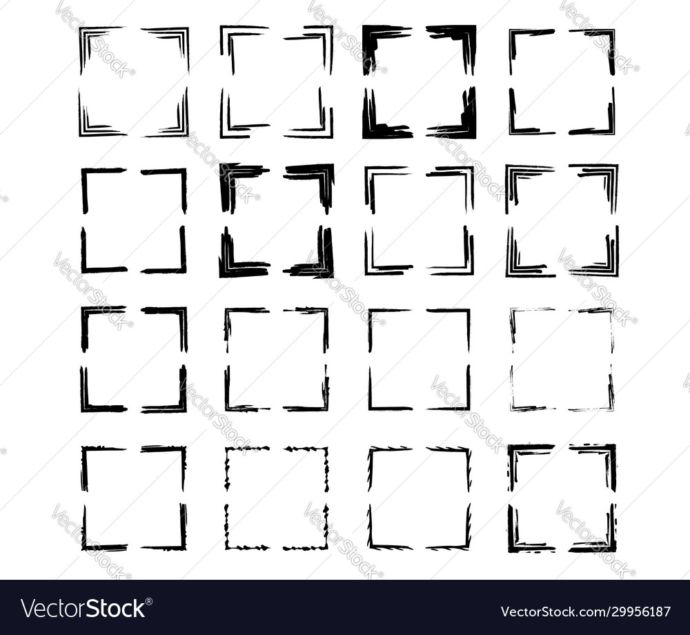 Set black frames empty borders signs Royalty Free Vector