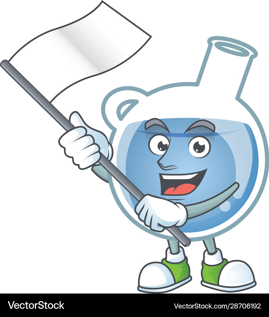 Funny blue potion cartoon character style holding Vector Image