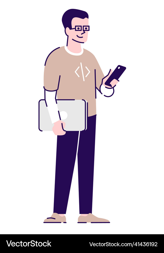 Gen z representative semi flat rgb color Vector Image