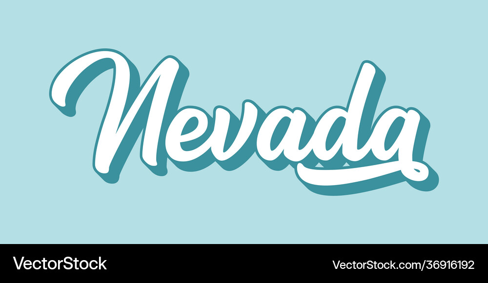 Hand sketched nevada text 3d vintage retro Vector Image