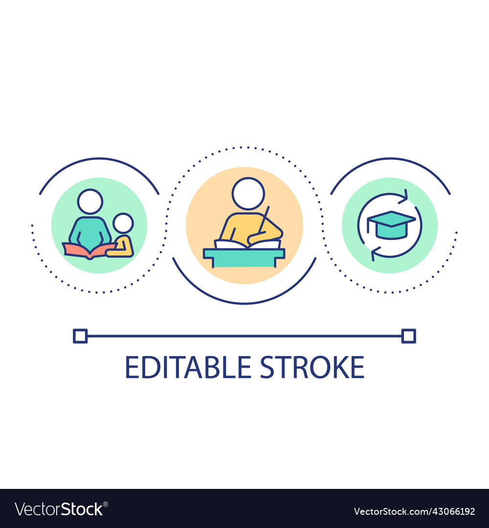Helping child with homework loop concept icon Vector Image