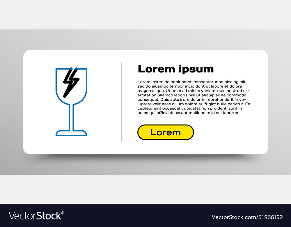 Line fragile broken glass symbol for delivery Vector Image