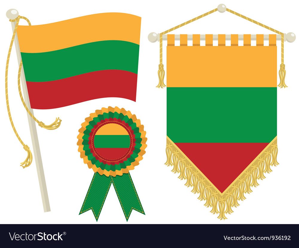 Lithuania flags Royalty Free Vector Image - VectorStock
