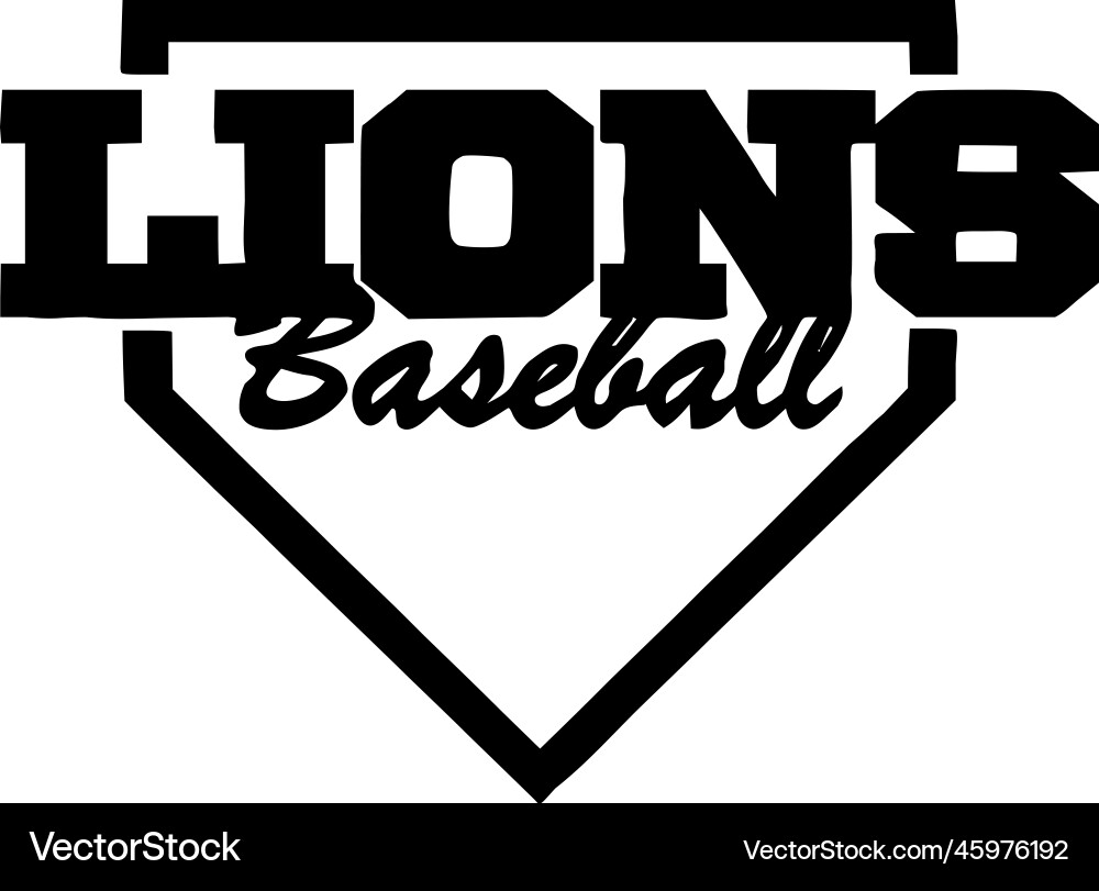 Mascot lions baseball sport team image Royalty Free Vector