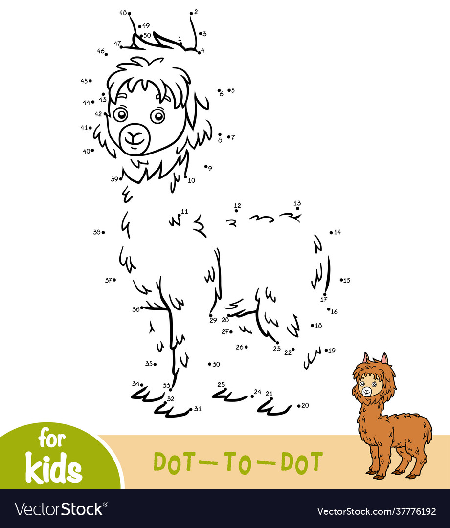 Numbers game education for children alpaca Vector Image