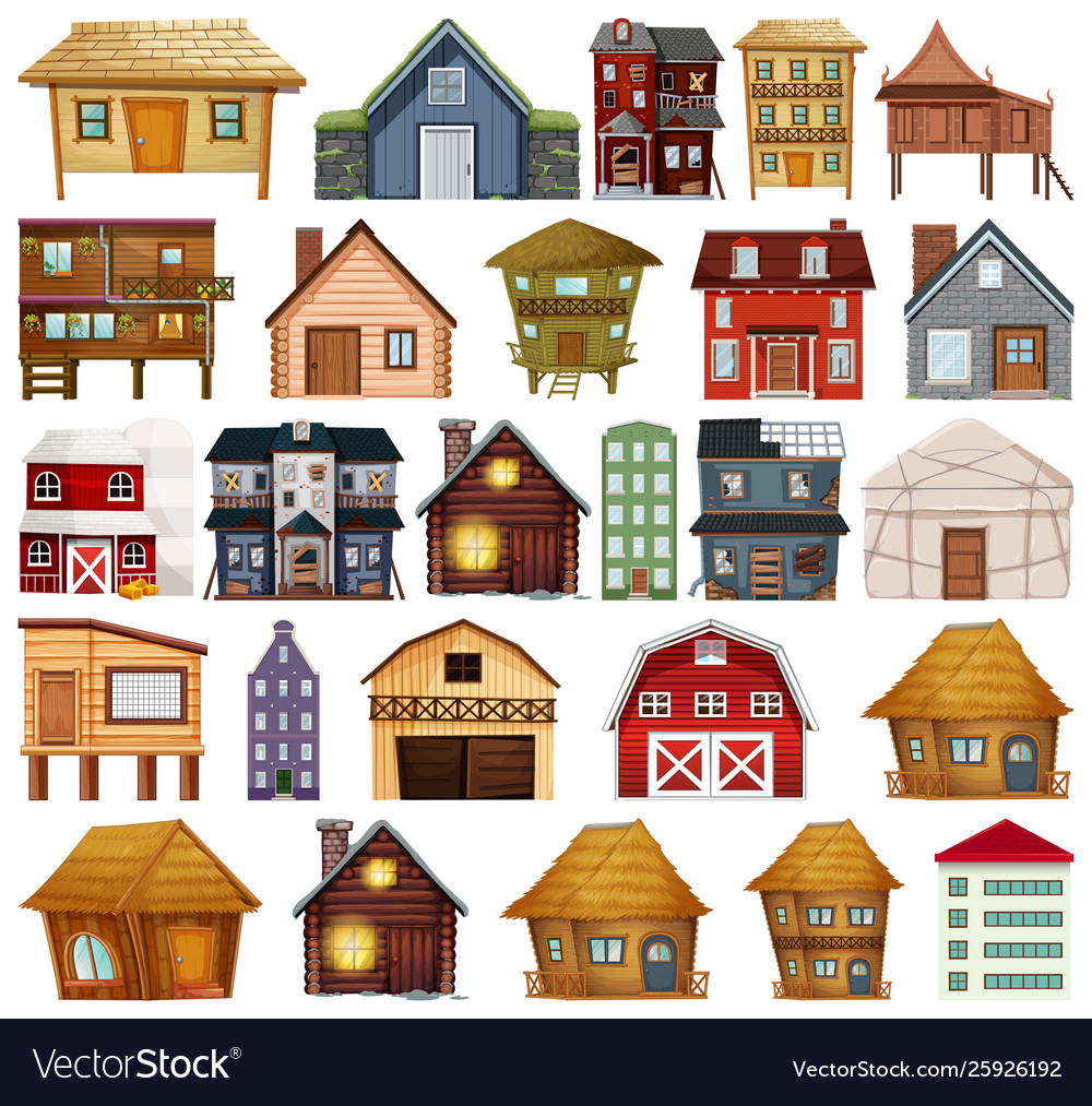 Set different house style Royalty Free Vector Image