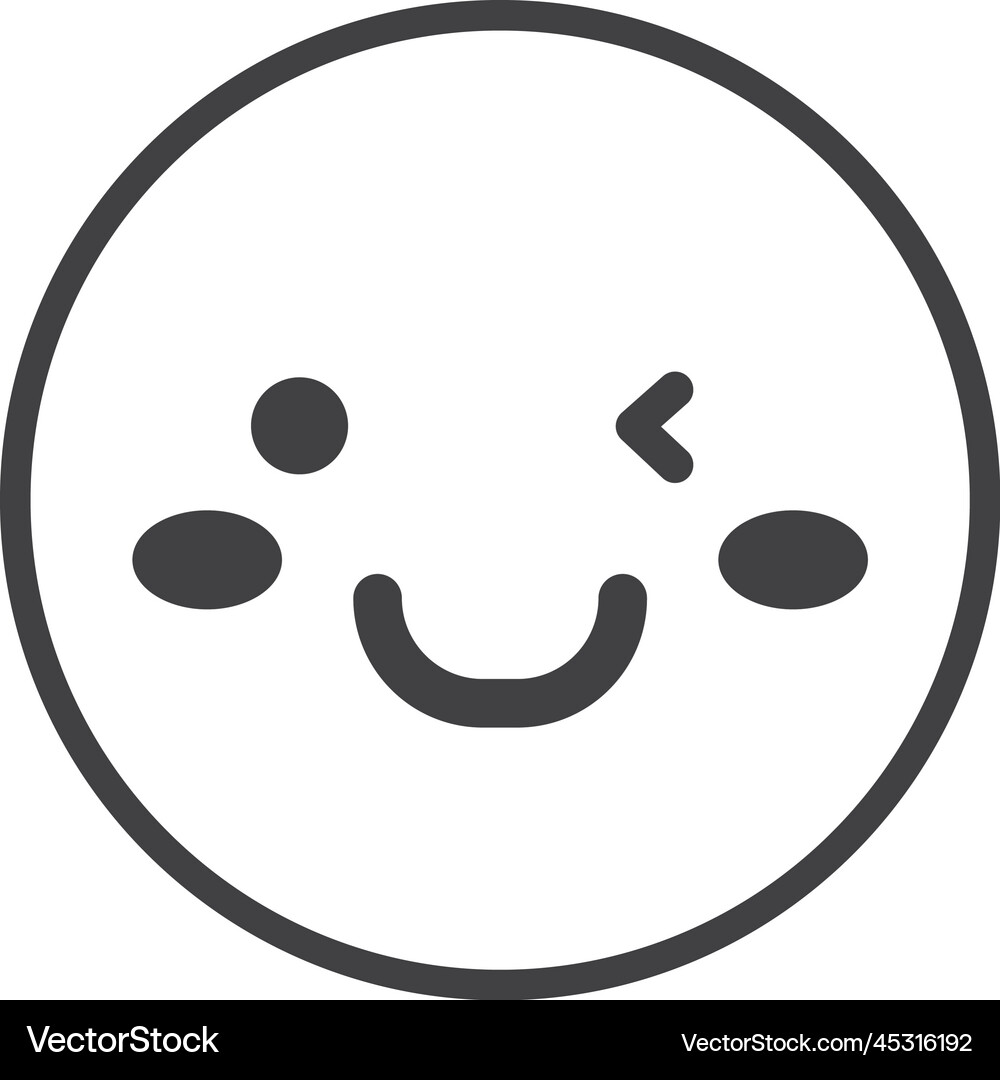 Smiley face emoji in minimal style Royalty Free Vector Image
