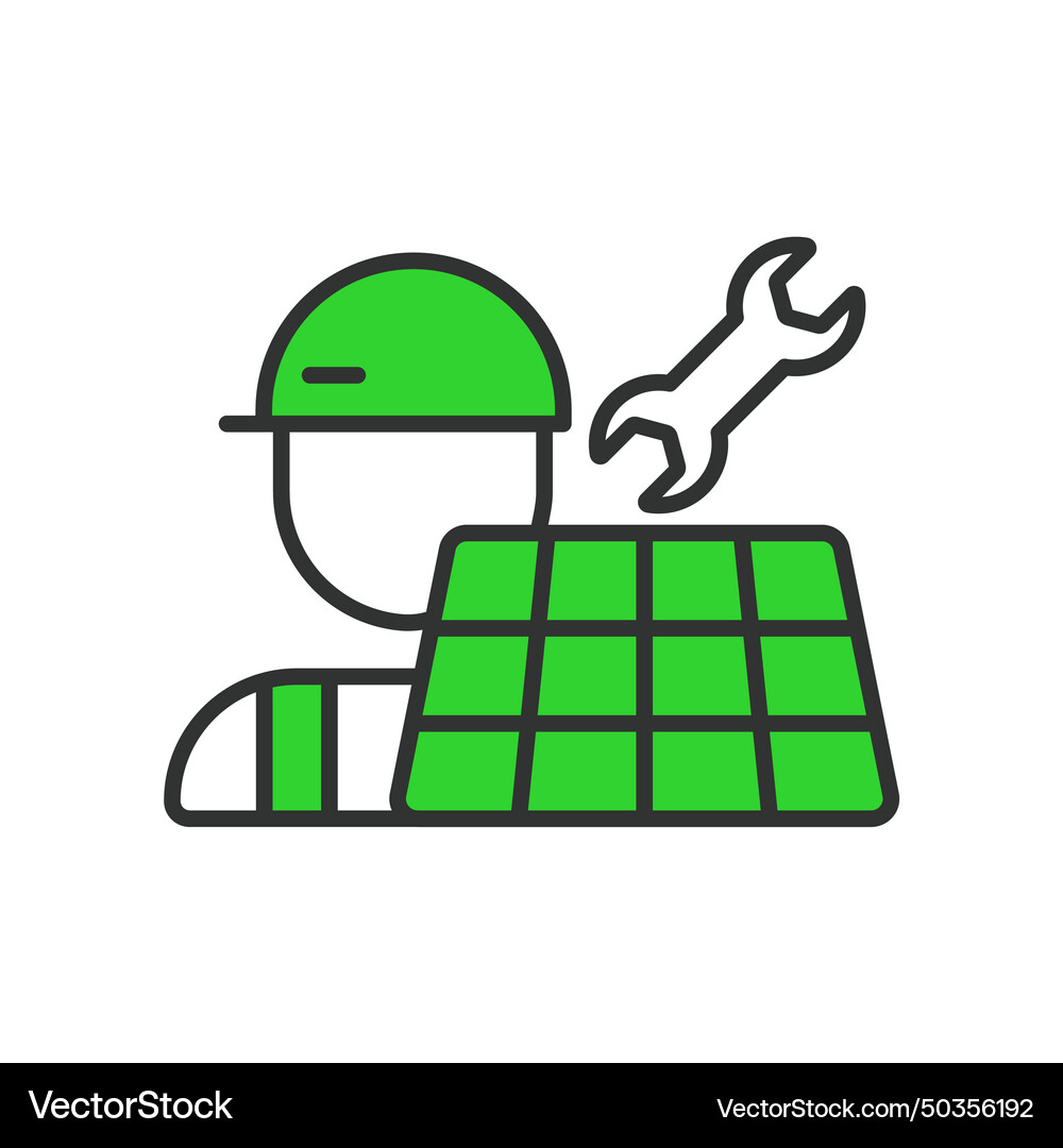 Solar energy installation and maintenance icon Vector Image
