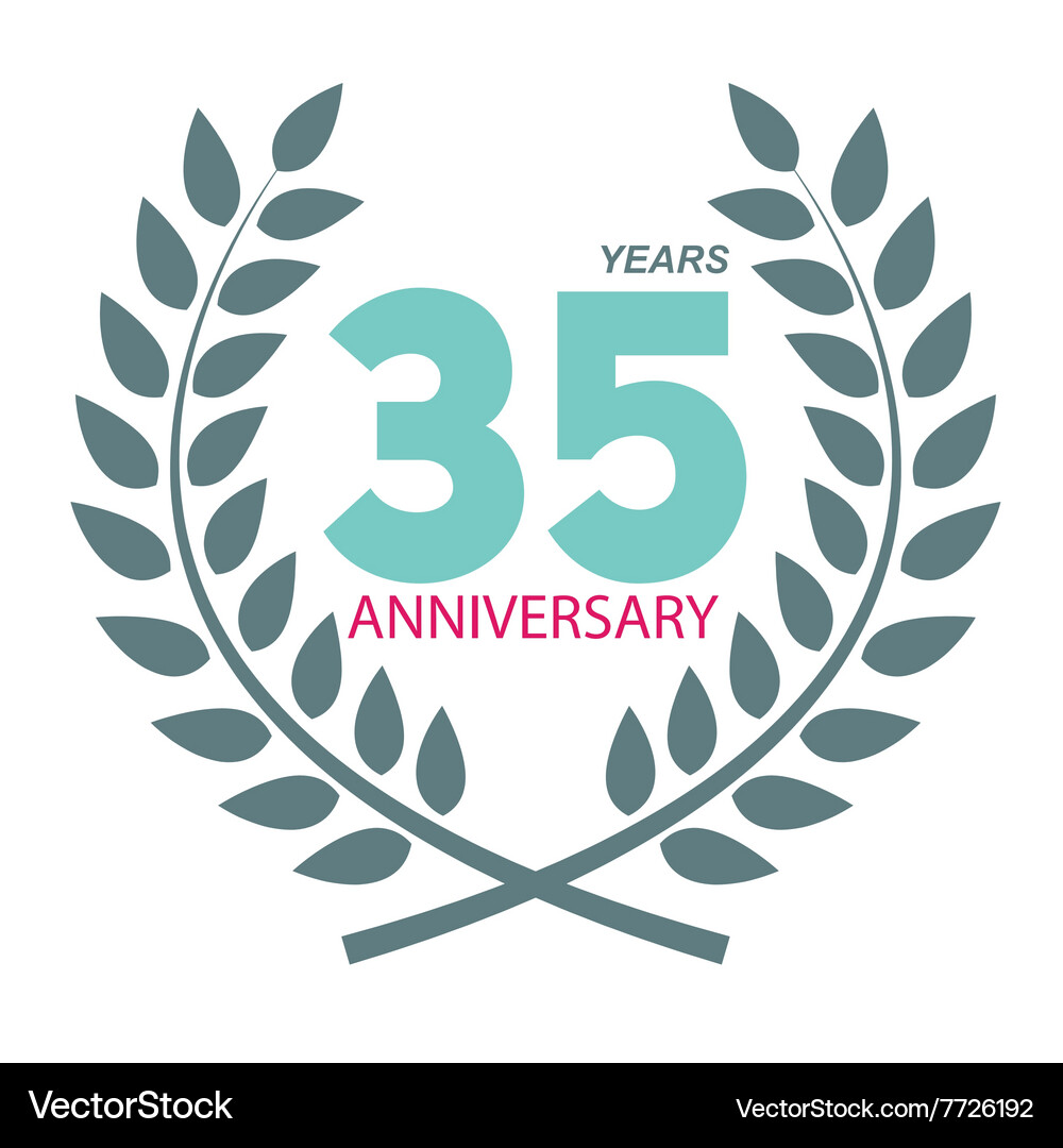 Template logo 35 anniversary in laurel wreath Vector Image