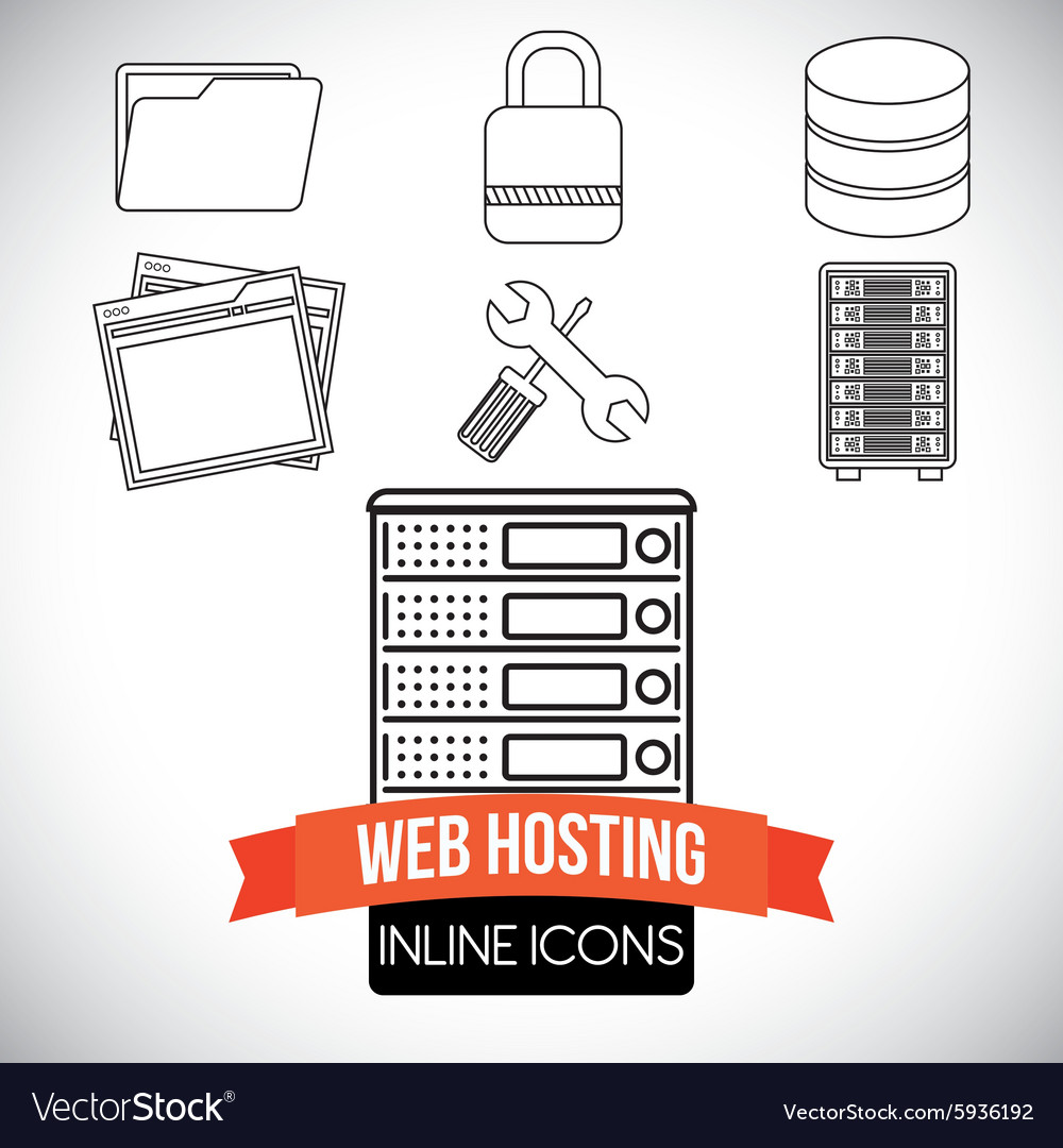 Web hosting design Royalty Free Vector Image - VectorStock