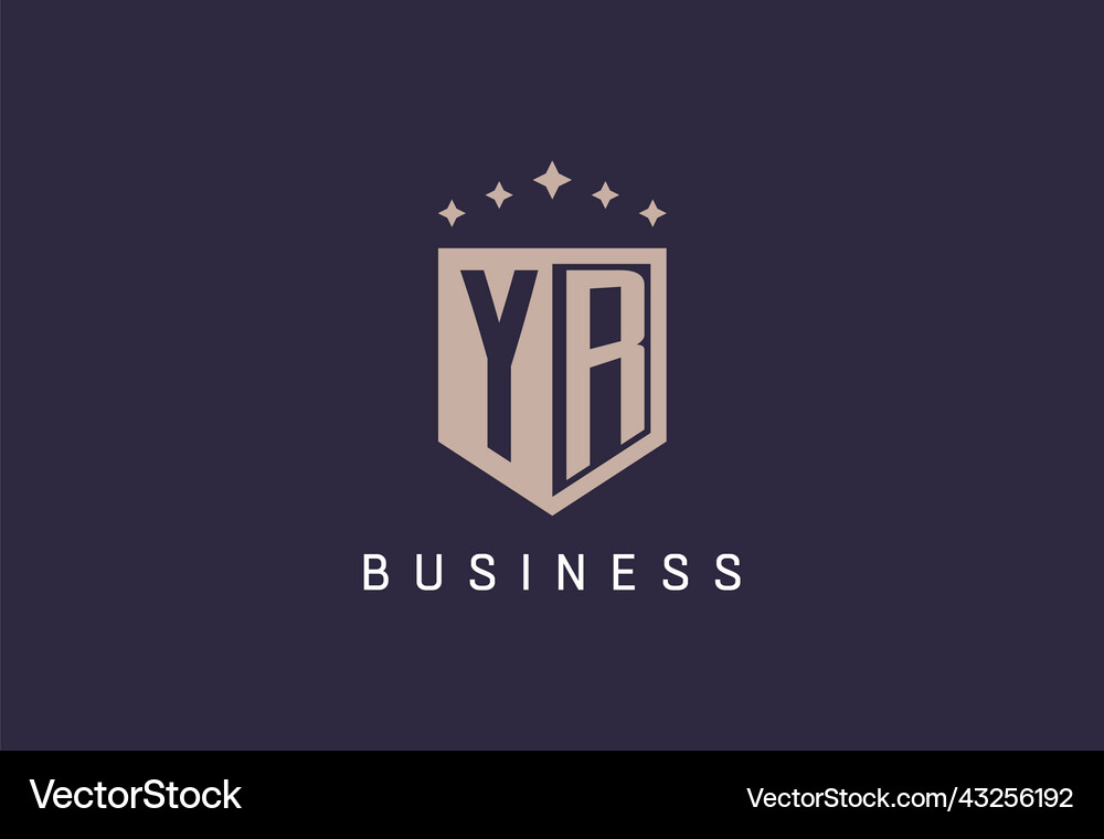 Yr initial shield logo icon geometric style design