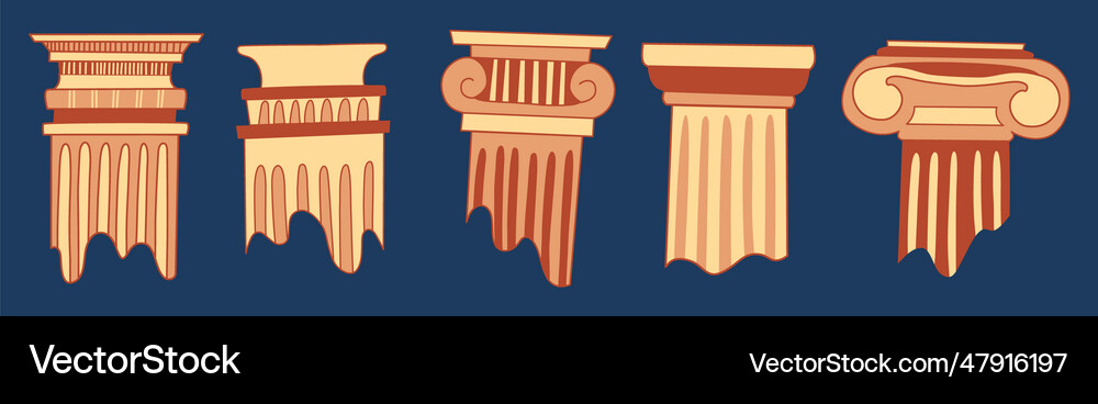 Ancient ruins classic stone pillars antique Vector Image