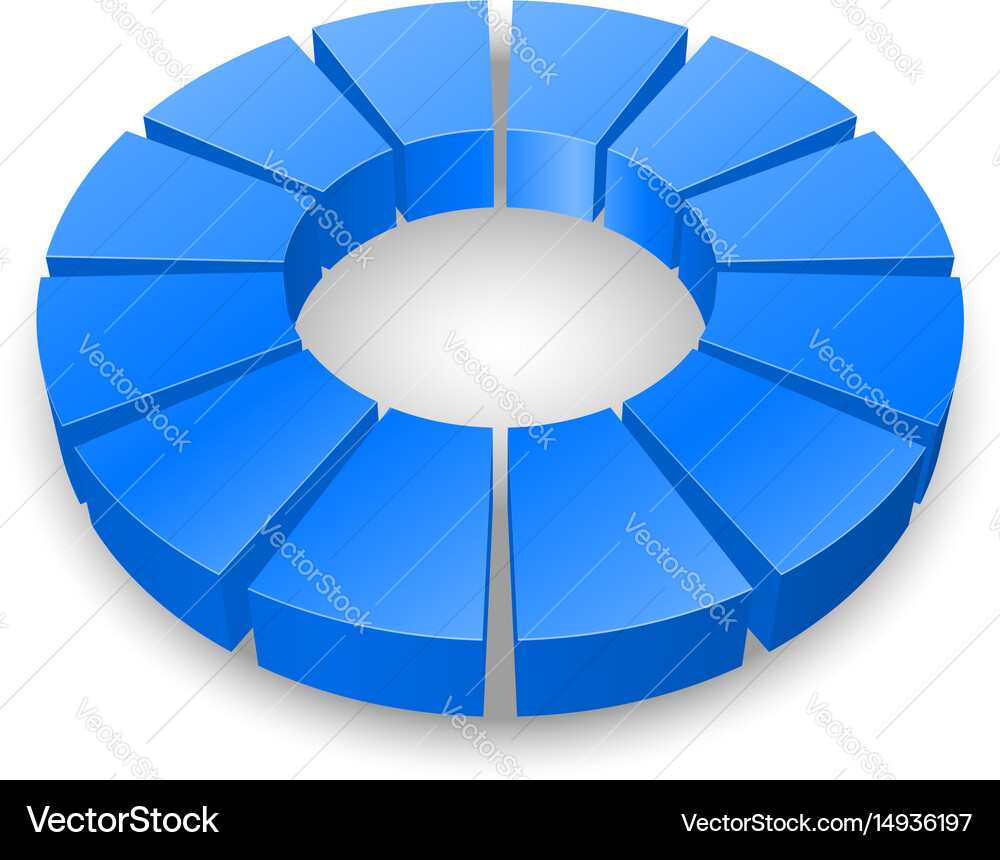 Blue circular diagram isolated on white background