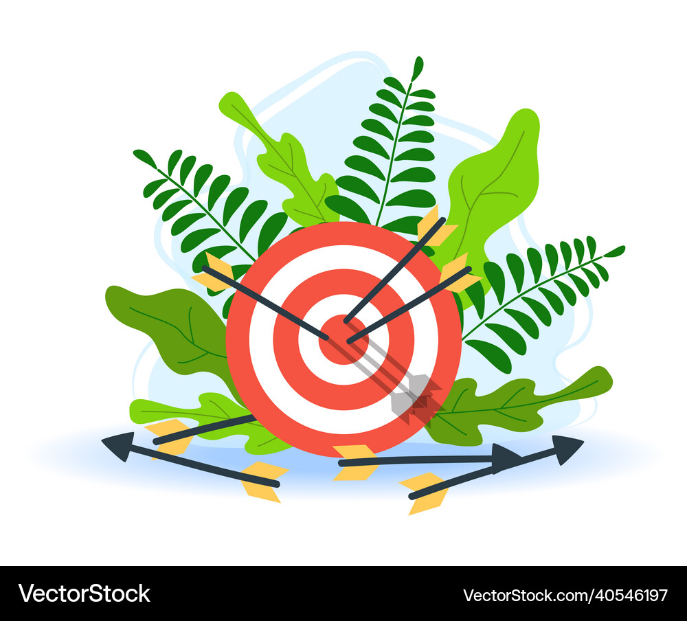 Business concept target with an arrow hit Vector Image