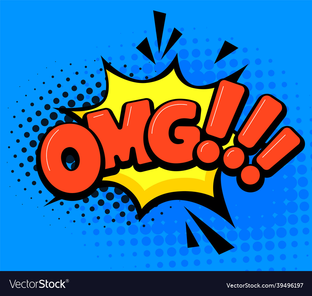 Comic speech bubble with omg text cartoon Vector Image