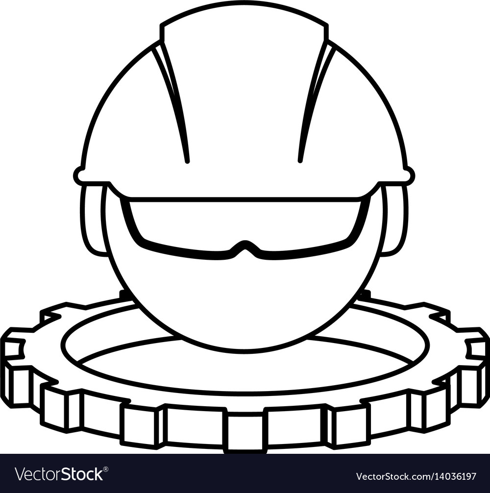 Construction worker profile Royalty Free Vector Image