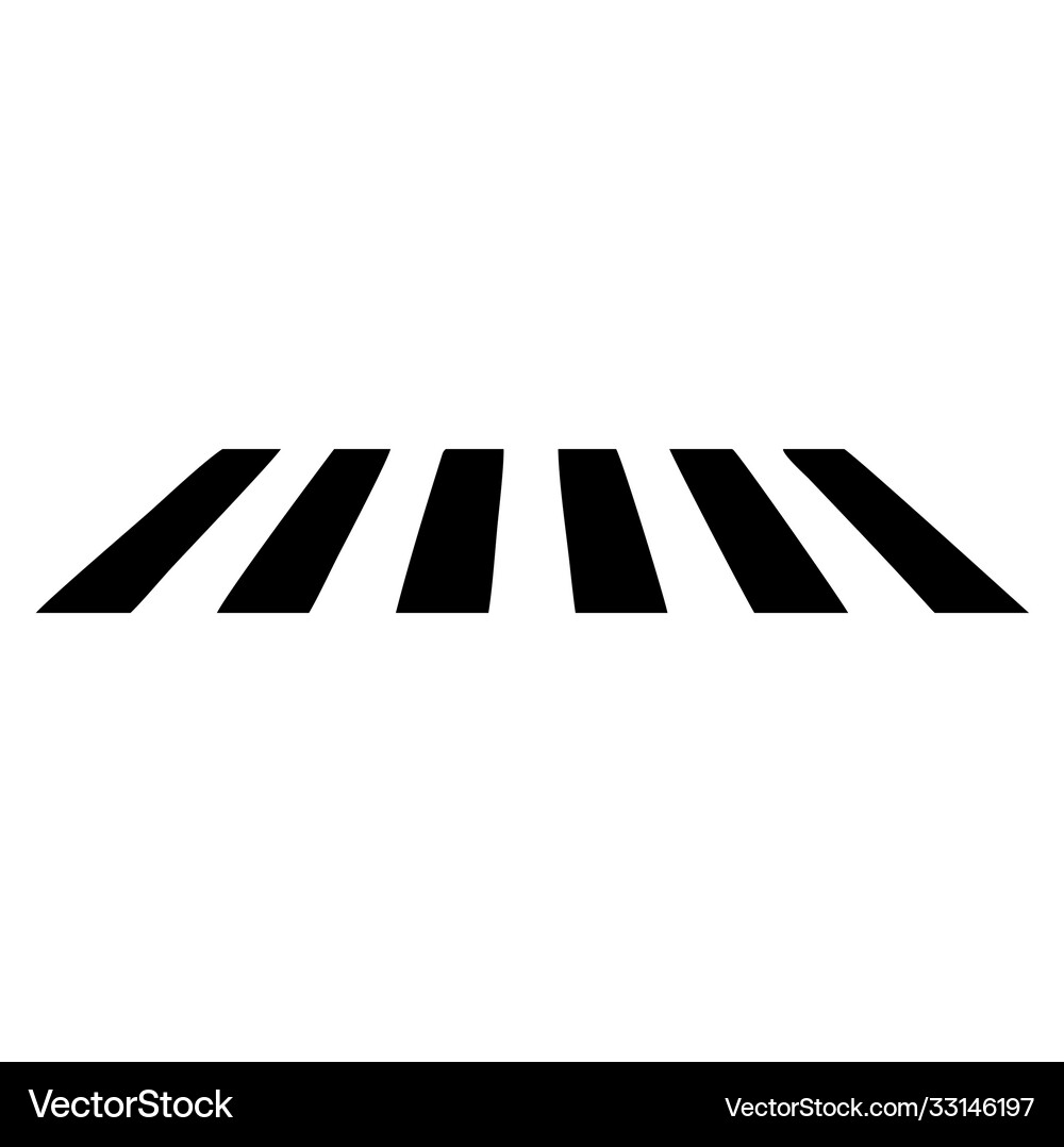 Crosswalk sign black on white background icon Vector Image