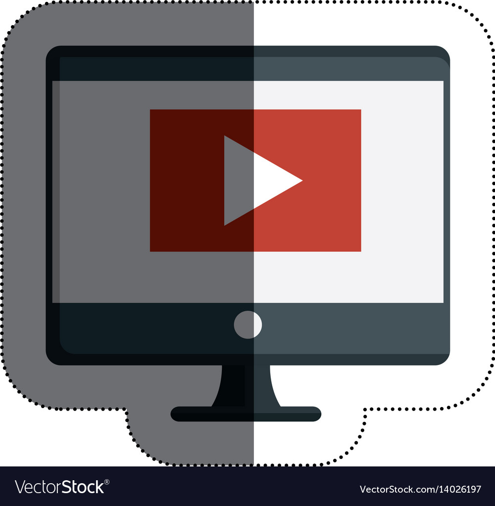 Desktop computer isolated icon Royalty Free Vector Image