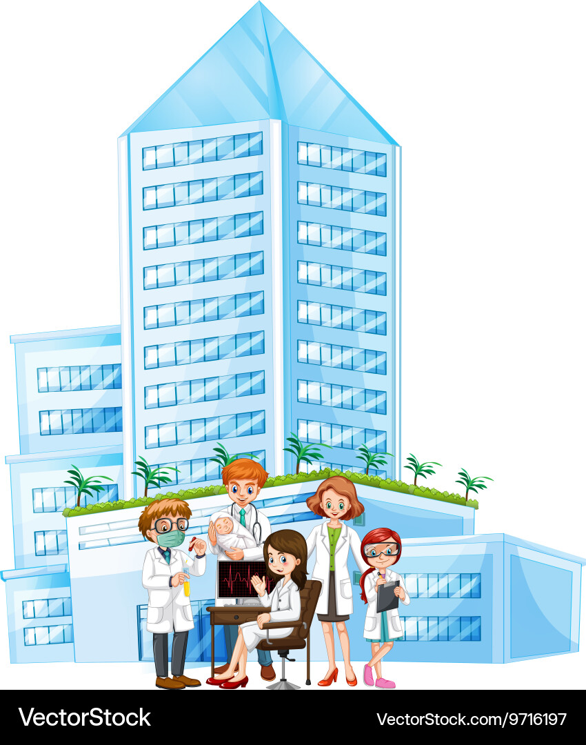 Doctors working at the hospital Royalty Free Vector Image