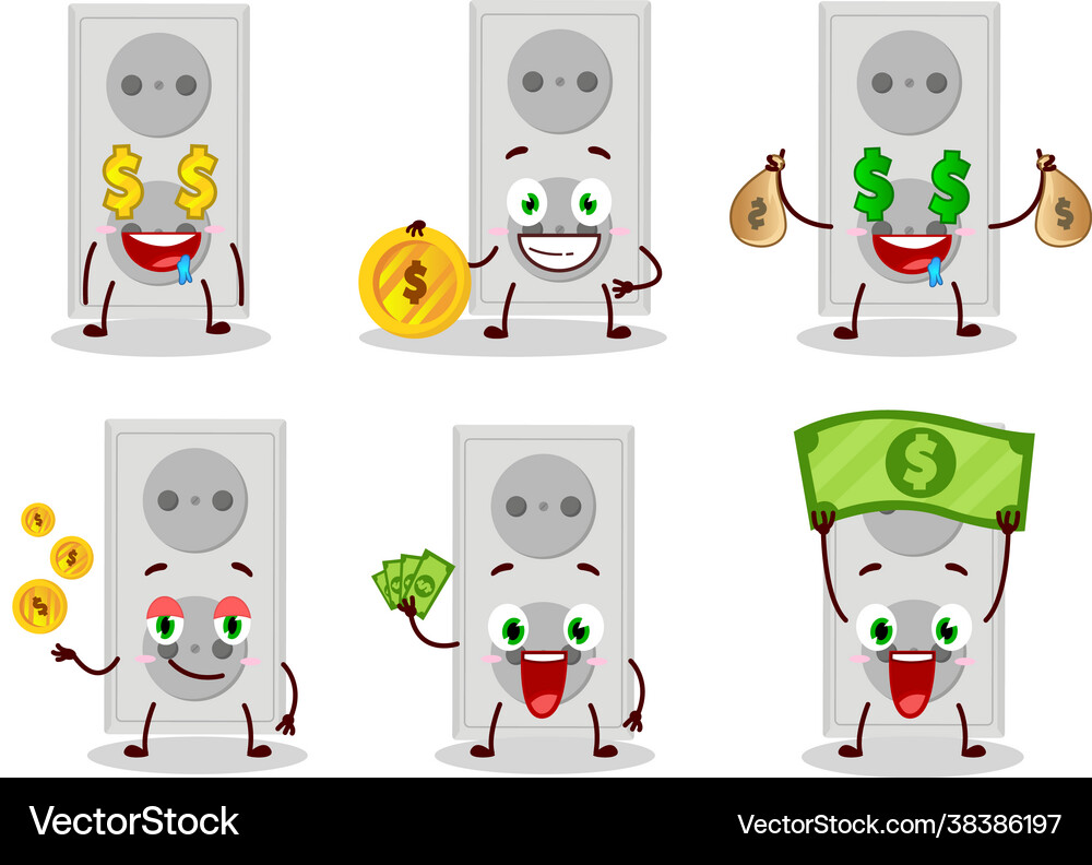 Double electric adapter cartoon character Vector Image