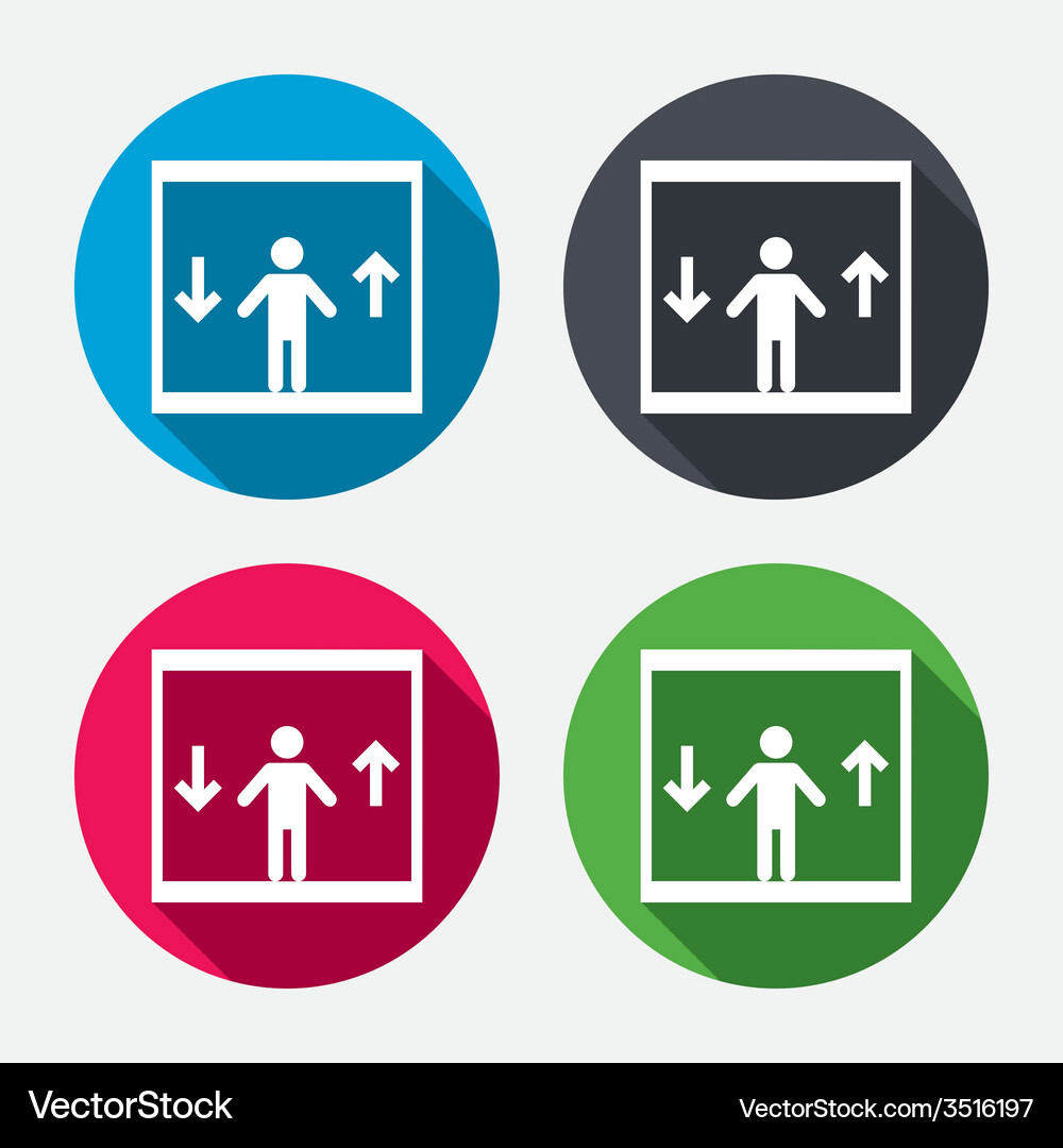 Elevator icon person symbol with up down arrows Vector Image