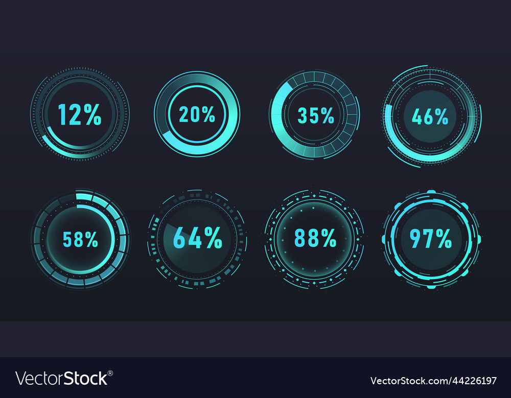Hud loading bars set Royalty Free Vector Image Hud loading bars set Royalty Free Vector Image