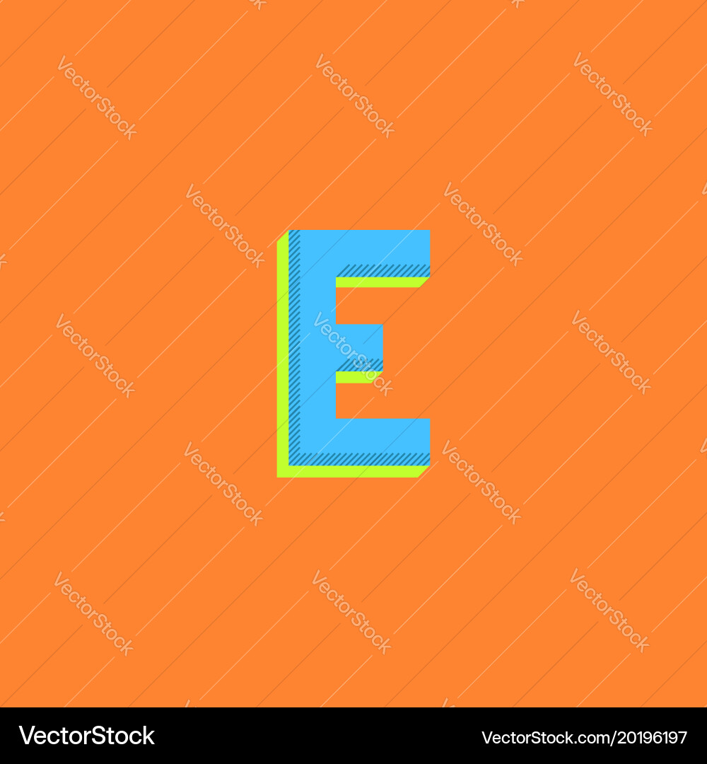 Logo e letter minimal bold style halftone colors Vector Image