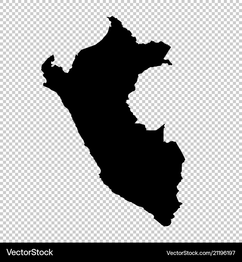 Map peru isolated black Royalty Free Vector Image
