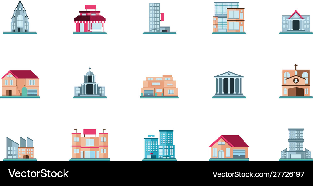 Real estates property icon set on white background