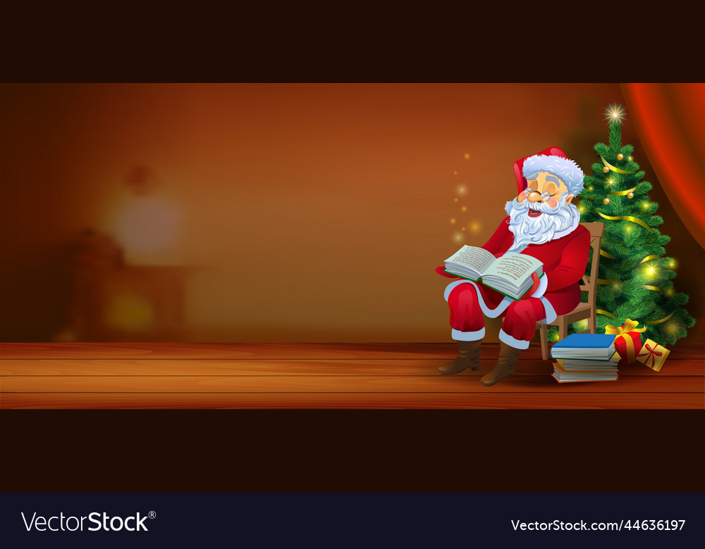 Santa claus reading the book Royalty Free Vector Image Santa claus reading the book Royalty Free Vector Image