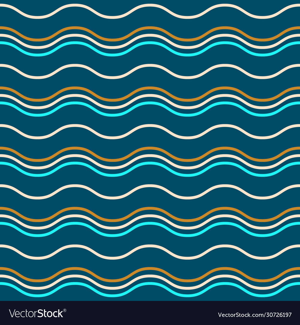 Seamless pattern colored horizontal wavy Vector Image