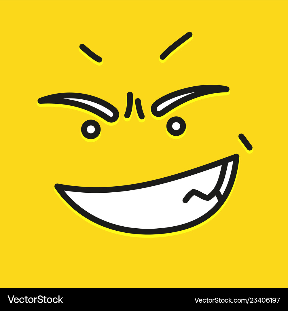 Smile icon template design angry emoticon Vector Image