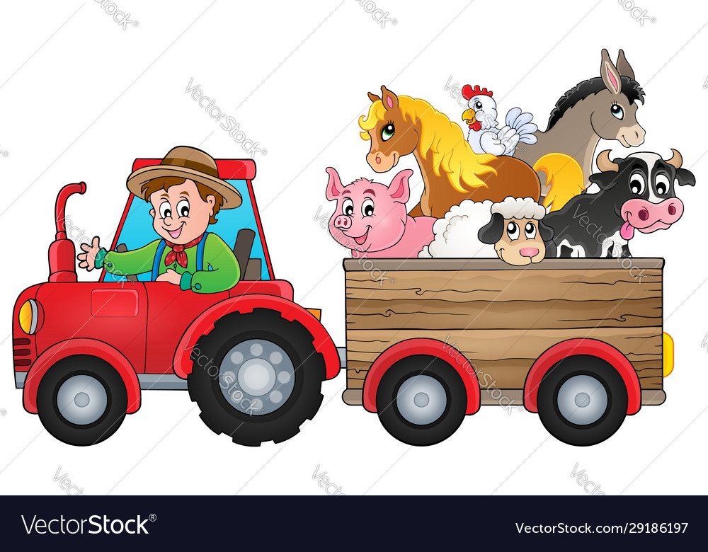 Tractor theme image 2 Royalty Free Vector Image