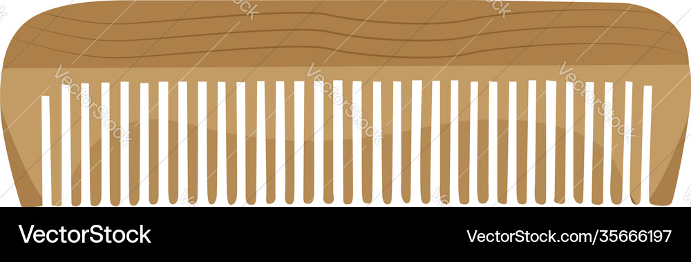 Wooden comb on a white background Royalty Free Vector Image