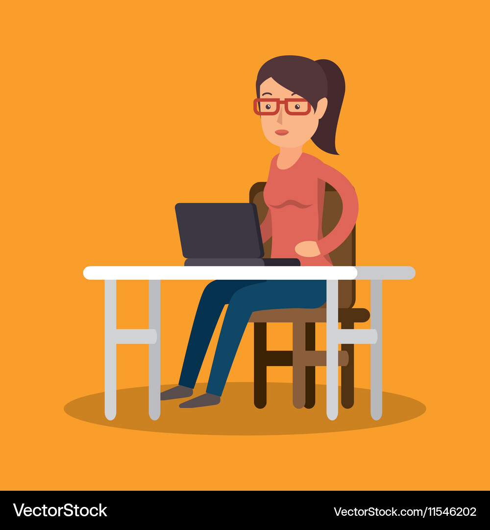 Businesswoman working avatar icon Royalty Free Vector Image