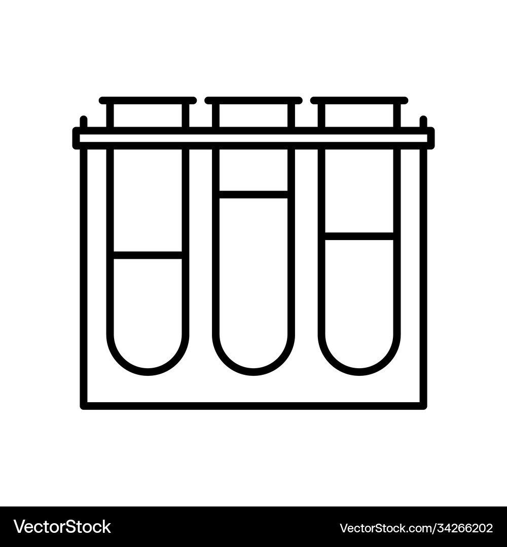 Chemical tubes outline icon Royalty Free Vector Image