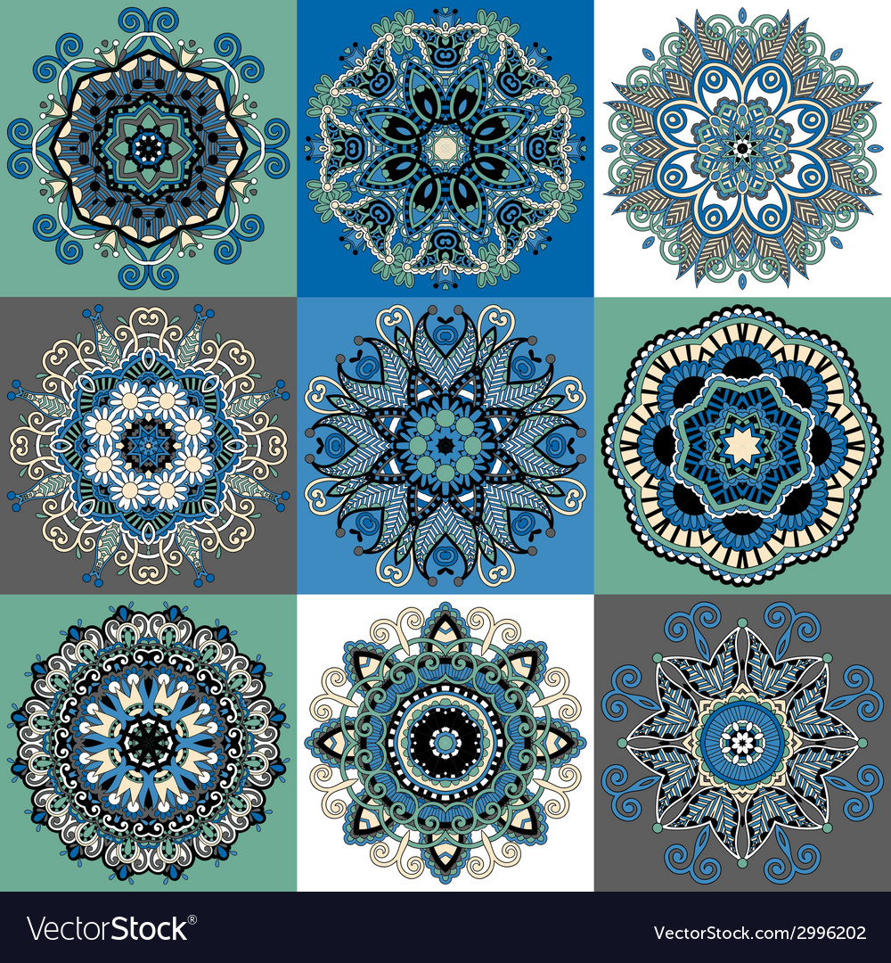 Circle lace ornament round ornamental geometric Vector Image